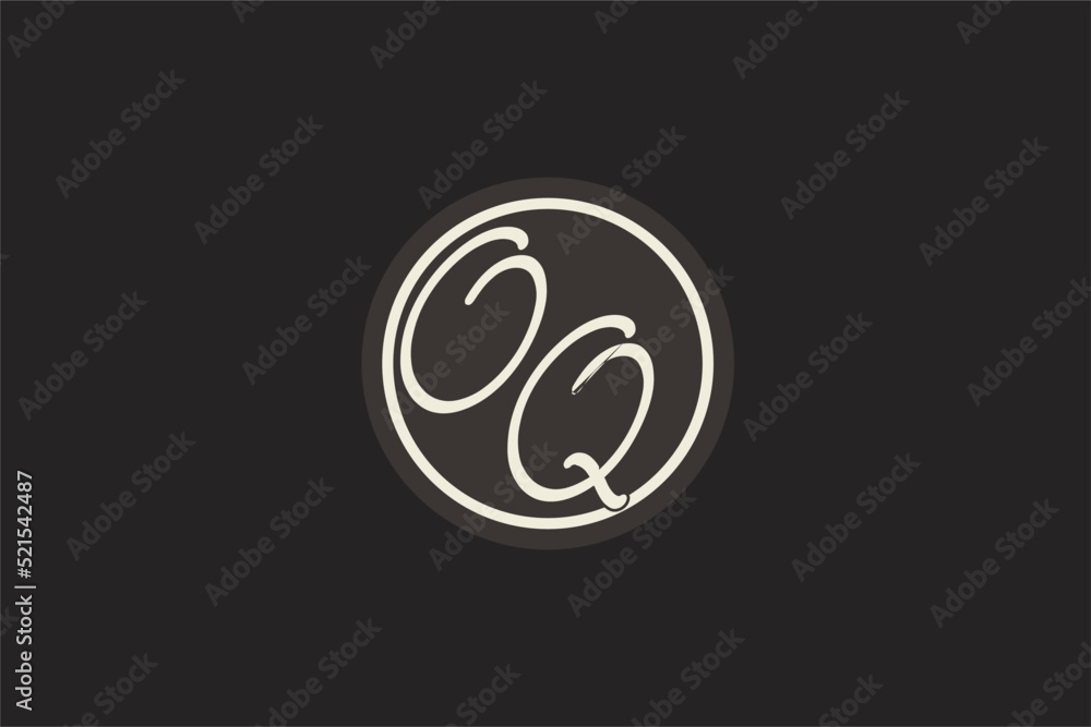 Initial letter OQ monogram logo with simple and creative cirle line ...