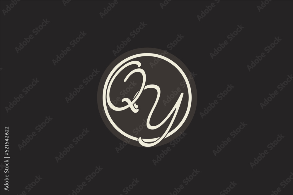 Initial letter QY monogram logo with simple and creative cirle line design ideas Stock Vector ...