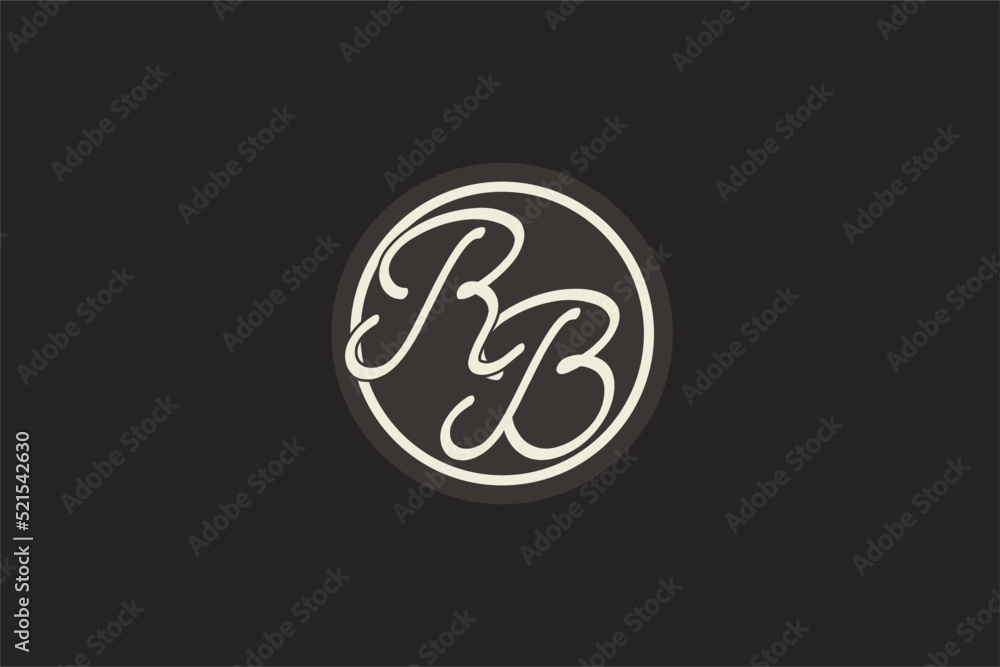 Initial letter RB monogram logo with simple and creative cirle line design ideas Stock ...
