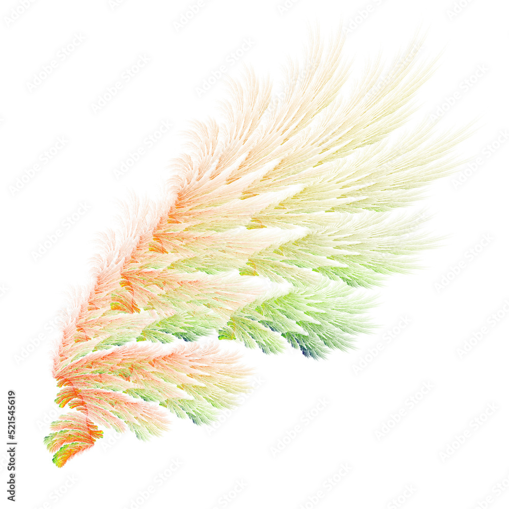 Green orange abstract bird wings illustration Stock Illustration ...