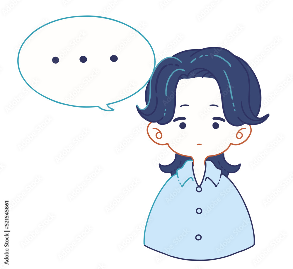 あっけにとられて無言になるスーツのシャツ姿の男の子のイラスト Stock Vector | Adobe Stock