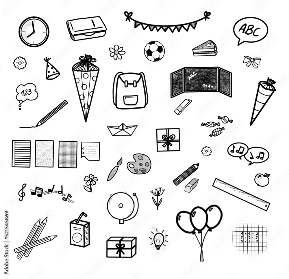 41x Schulanfang - Erster Schultag - Einschulung ~ Set ~ Grafiken ...