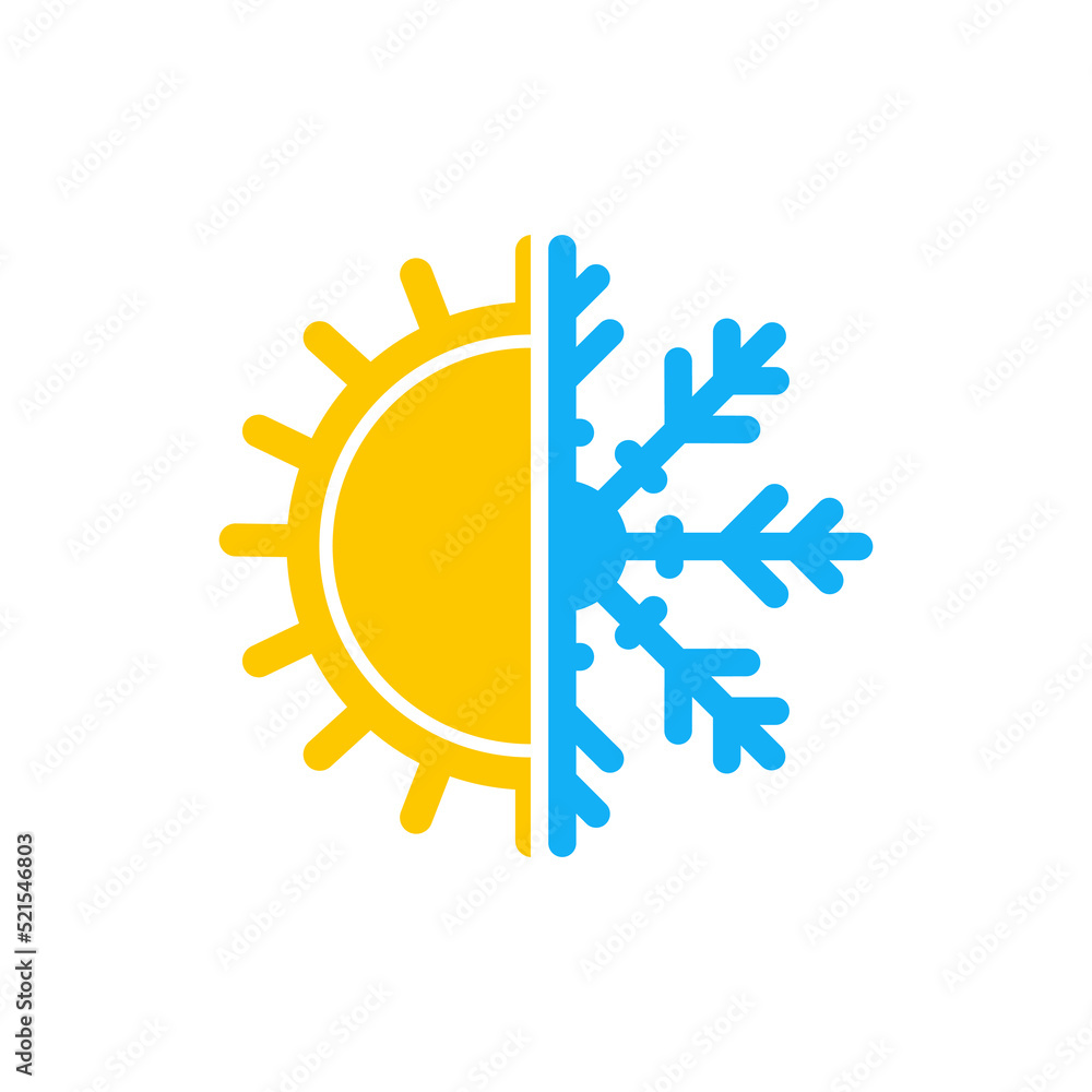 business climate sketch for logo. Weather change hot and cold for logo ...