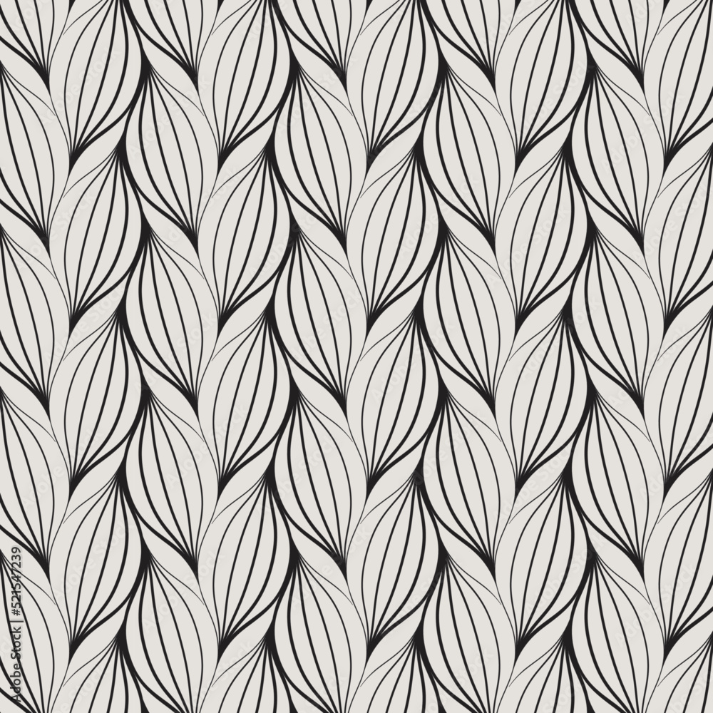 Flower petal or leaves geometric pattern vector background. Repeating ...