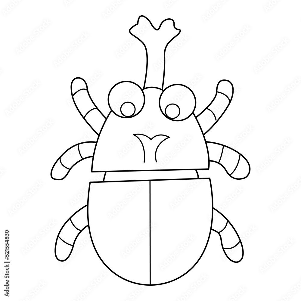 beetle outline cartoon design on transparent background Stock ...