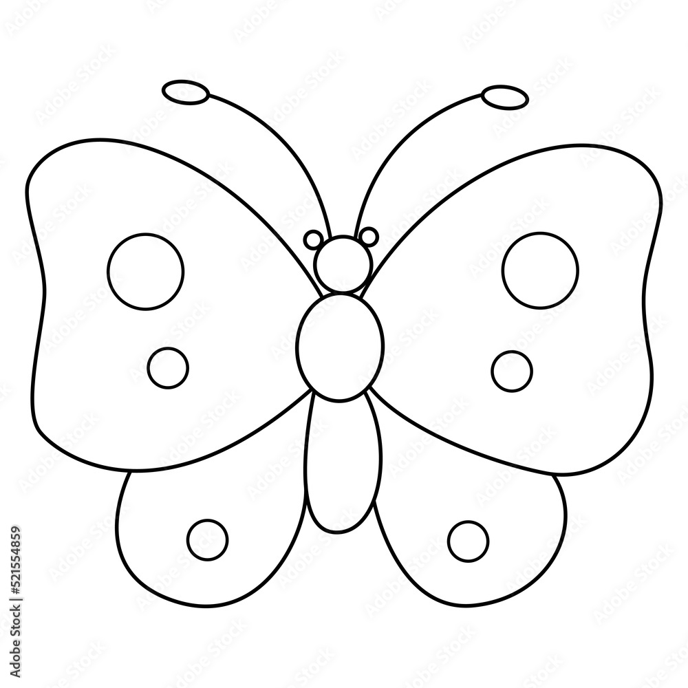 butterfly outline cartoon design on transparent background Stock ...