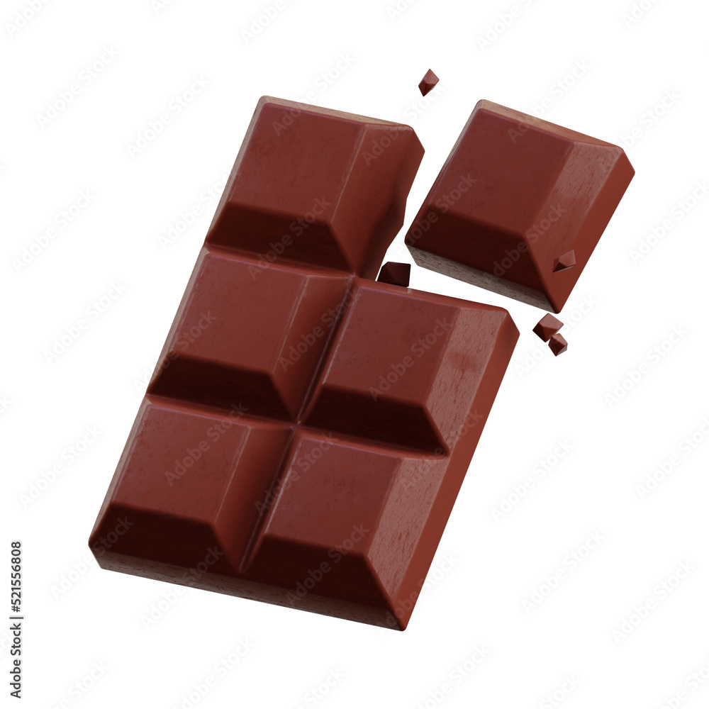 3d chocolate bar on white Stock Illustration | Adobe Stock
