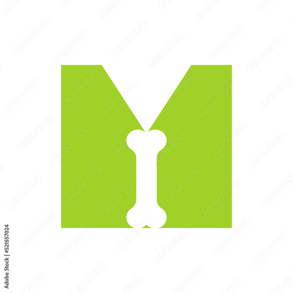 Letter M Dog Logo, Pet Care Logo Design Vector Template Stock Vector ...