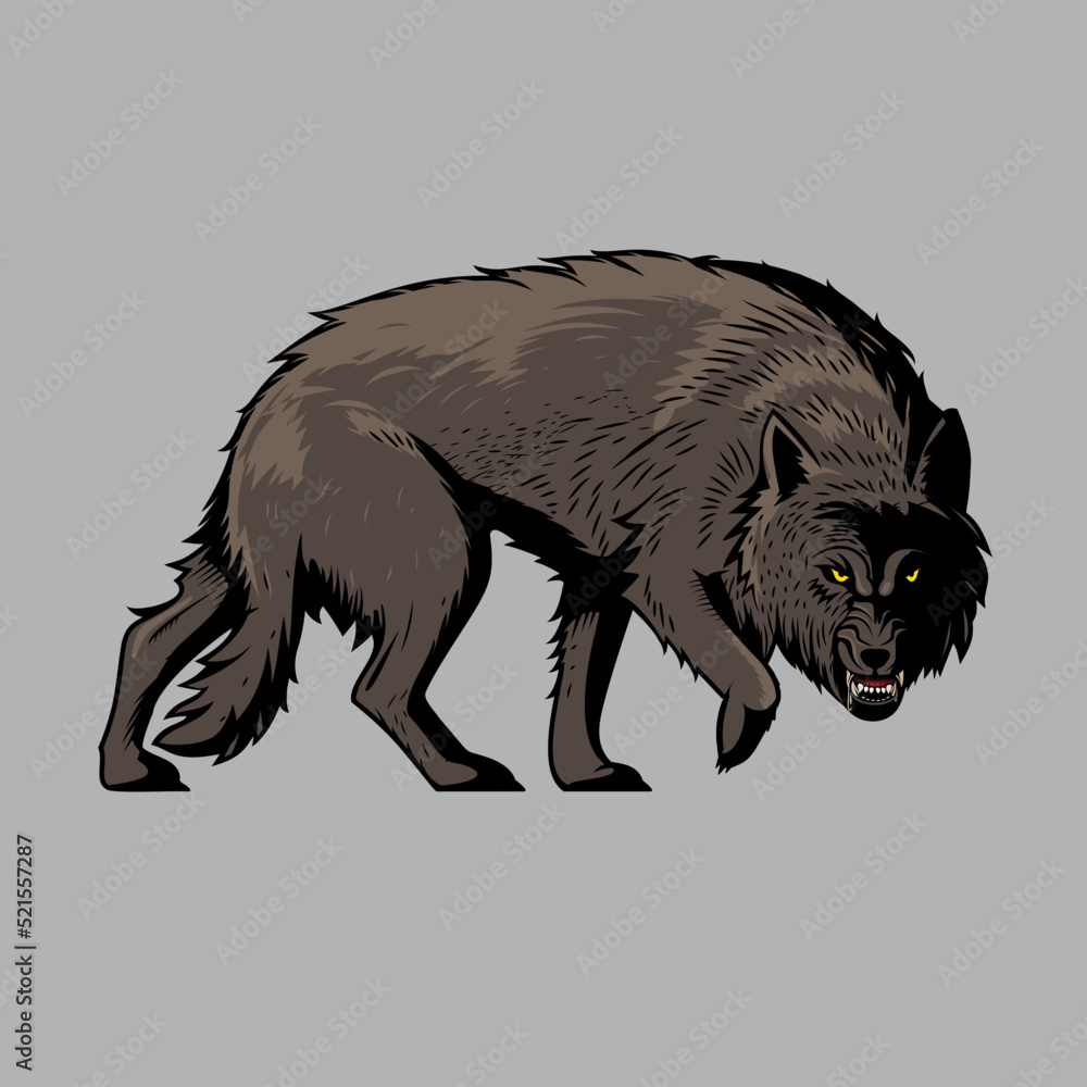 the Giant wolf from Norse myth, Fenrir Stock Vector | Adobe Stock