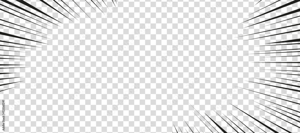 Manga comic effect on transparent background. Motion radial lines for ...
