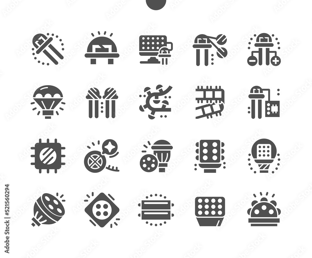Light-emitting diode. Led light. Led illuminations. Anode and cathode ...