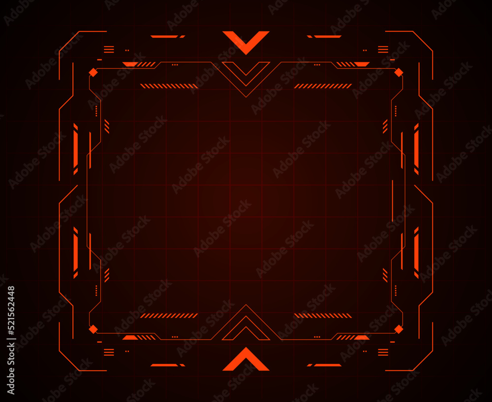 red frame element abstract modern technology futuristic hud design for ...