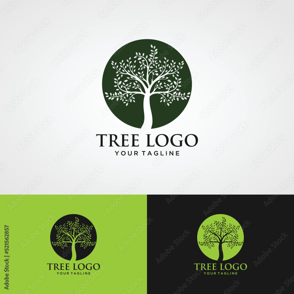Abstract vibrant tree logo design, root vector - Tree of life logo ...