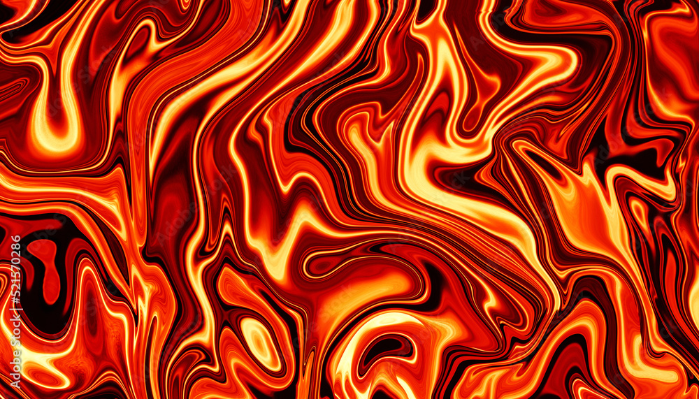 Abstract liquid metal red flame magma burning bright melt as wallpaper ...