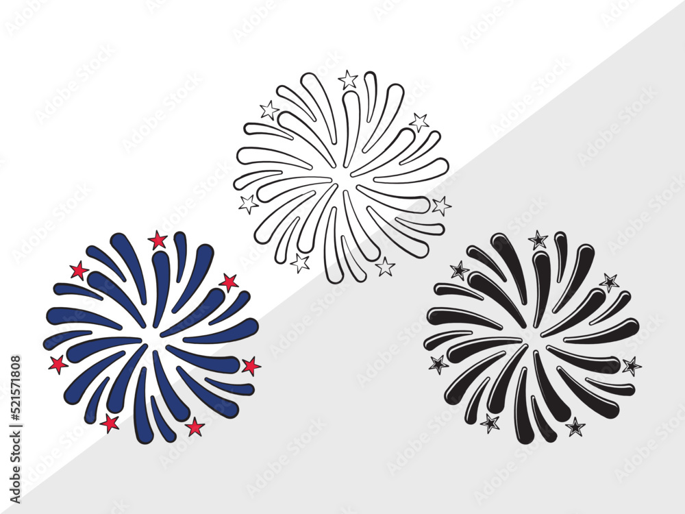 Fireworks SVG Cut File |Fireworks Rocket Svg | Fireworks Svg | 4th Of ...