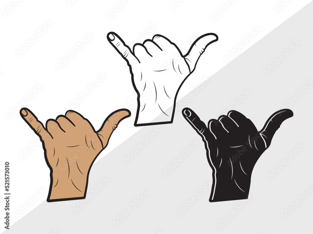 Vecteur Stock Shaka Brah SVG Cut File | Hang Loose Svg | Hands Svg ...