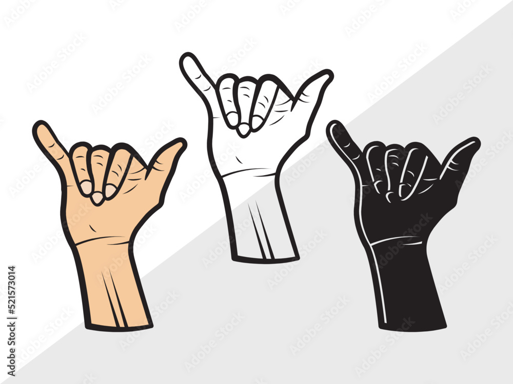 Stockvector Shaka Brah SVG Cut File | Hang Loose Svg | Hands Svg ...