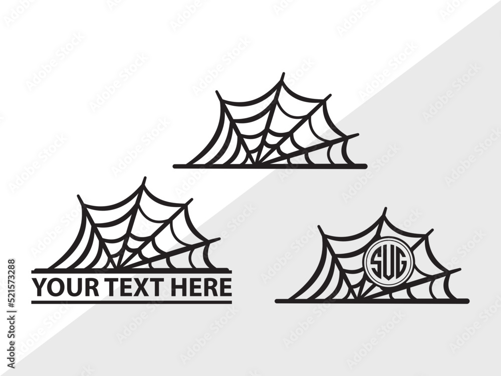 Spider Web Monogram SVG | Spider Svg | Cobweb Svg | Halloween Spider ...