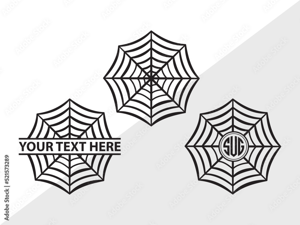 Spider Web Monogram SVG | Spider Svg | Cobweb Svg | Halloween Spider ...