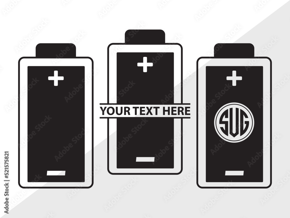 Vetor do Stock: Battery Monogram SVG | Low Battery Svg | Full Charge ...
