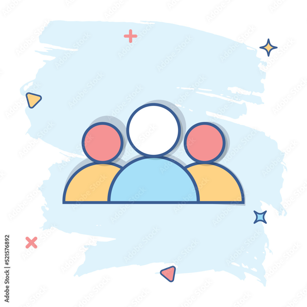 Cartoon people icon in comic style. Users illustration pictogram ...