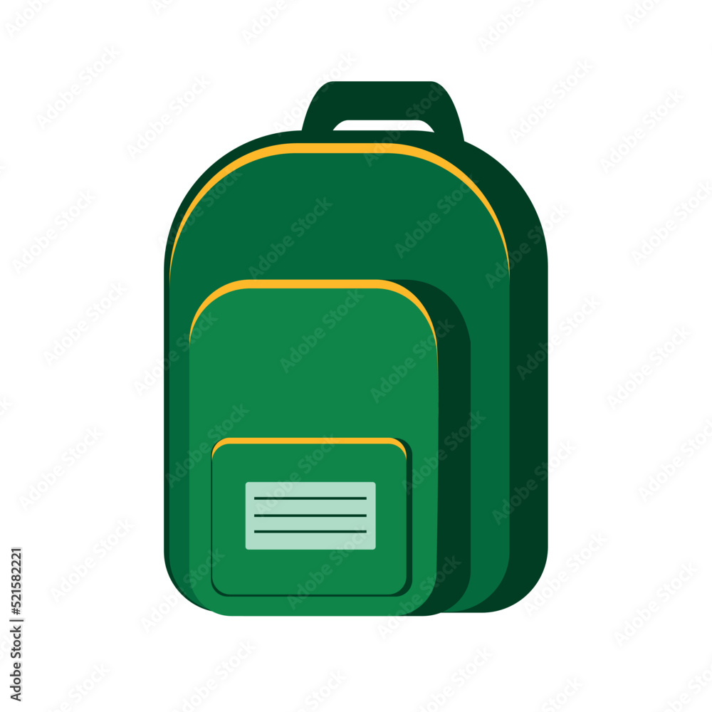 Back to school. School backpack on a transparent background, vector ...