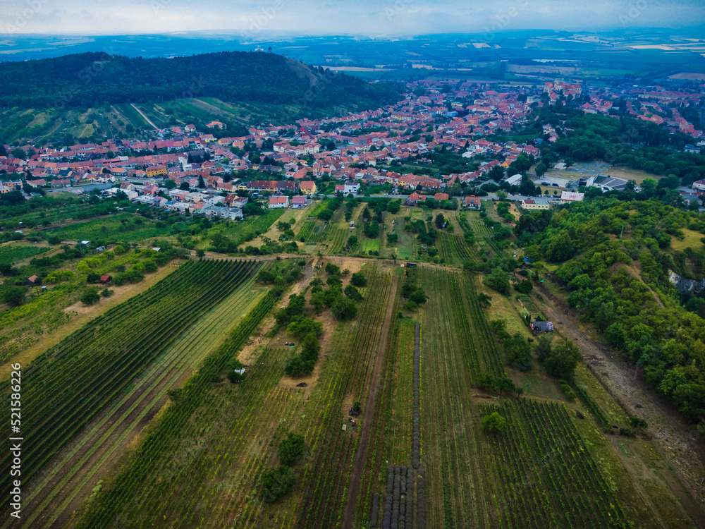Turold-Anhöhe in Nikolsburg - Mikulov - von oben Stock Photo | Adobe Stock