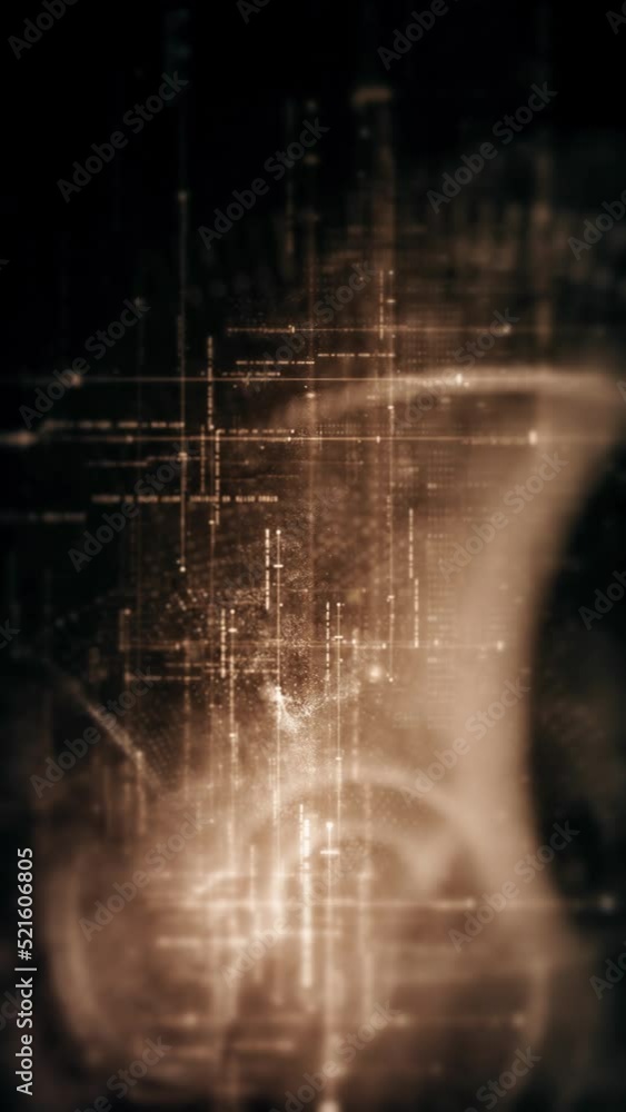Vertical screen Format : Futuristic abstract de-focus Metaverse data ...