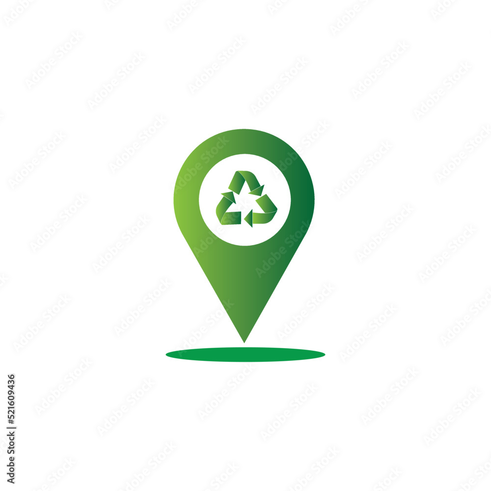 Recycle waste symbol green arrows logo Stock Vector | Adobe Stock