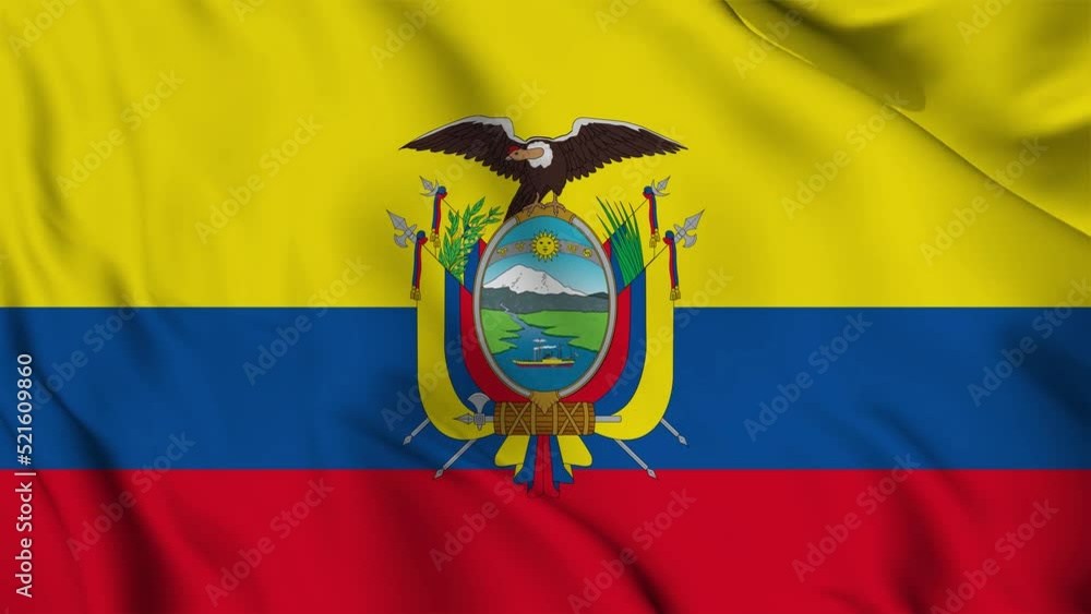 Ecuador flag waving footage Full 4K (3840 x 2160) Realistic Ecuador ...