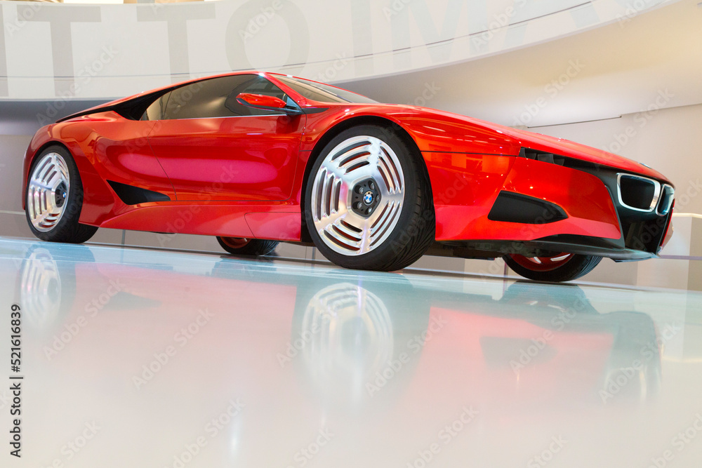 Munich, Germany - September 2, 2014: BMW M1 Homage at the BMW museum ...