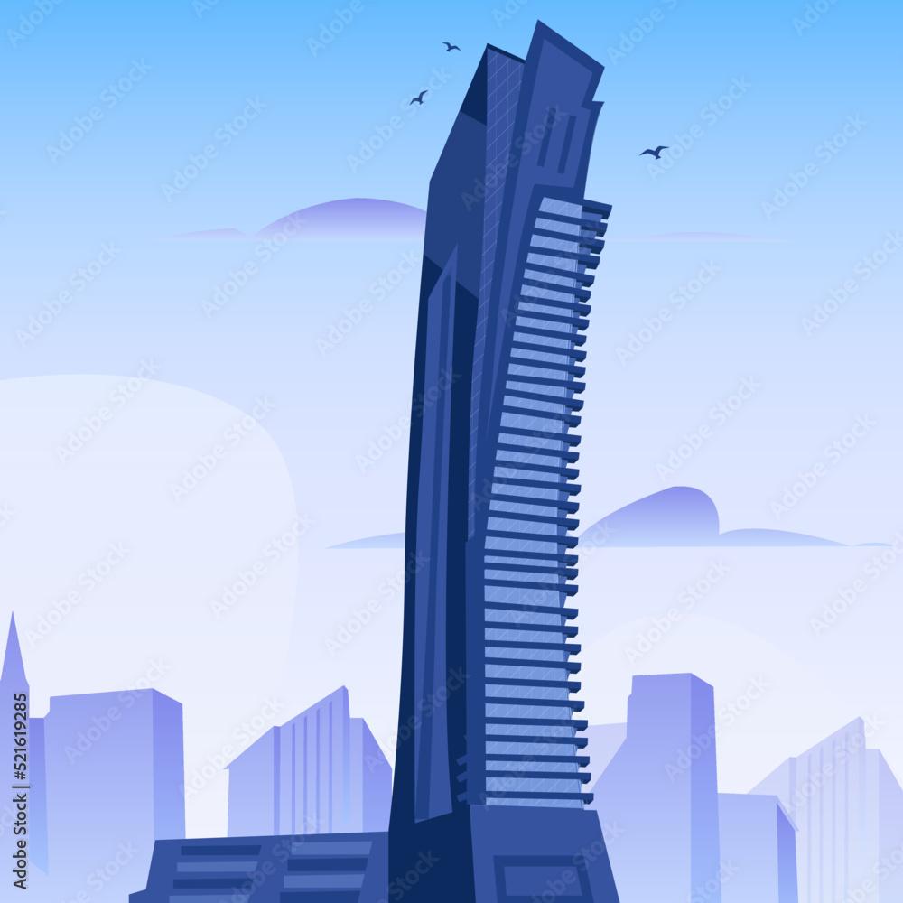 Modern Saudi Arabia Skyline Building. Big Tower with modern style ...