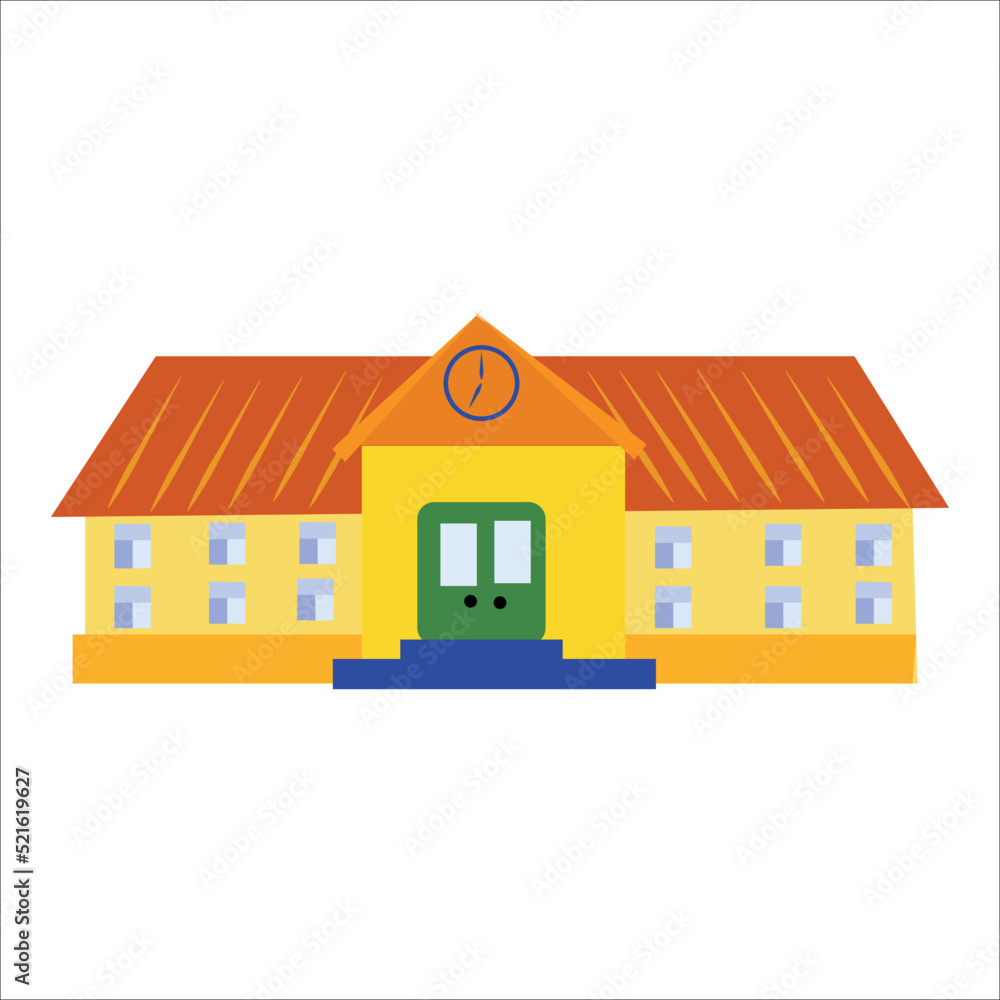 School. Vector illustration isolated on white background. Stock Vector ...