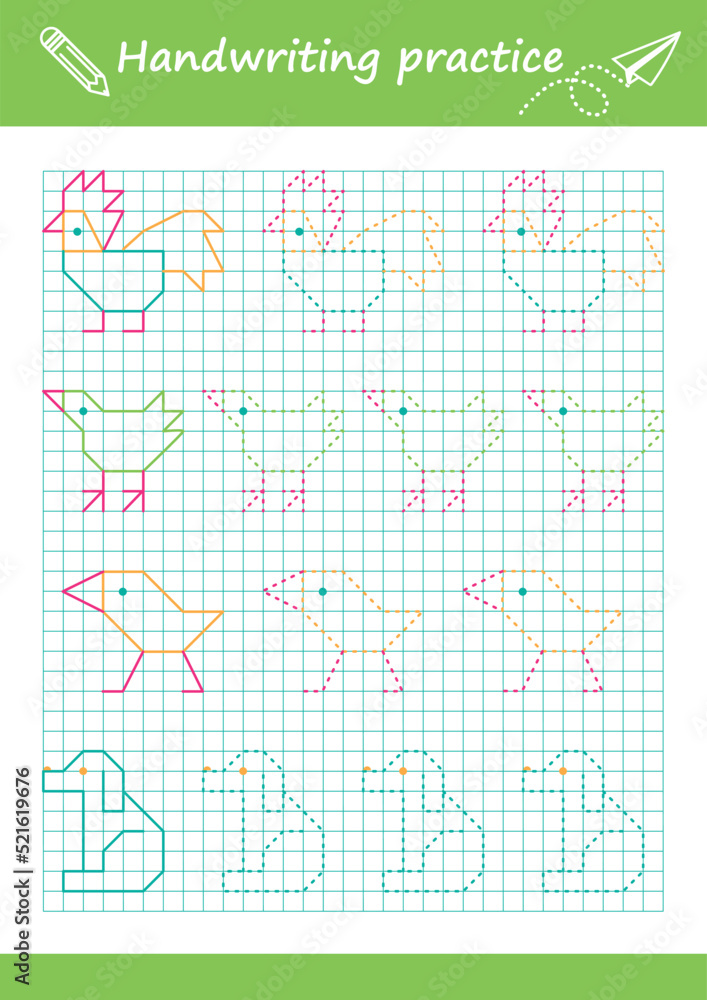 Trace line worksheet for kids. Basic writing. Working pages for ...