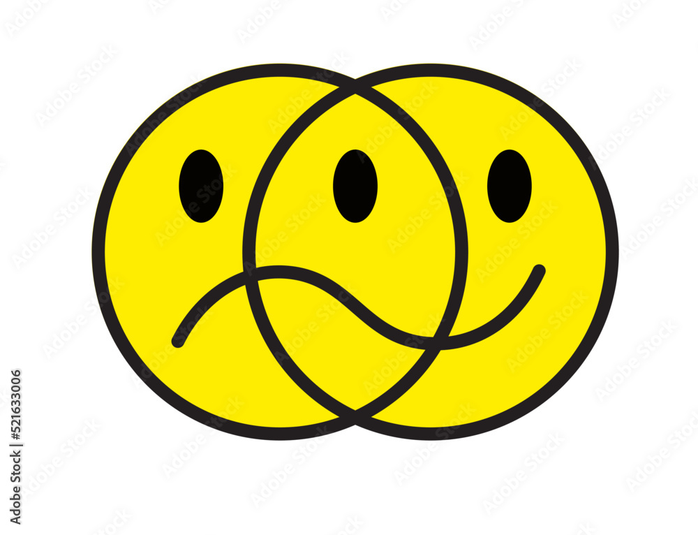 Smile sad face. Happy and sad emoji. You Decide. Happy or Sad. Your ...