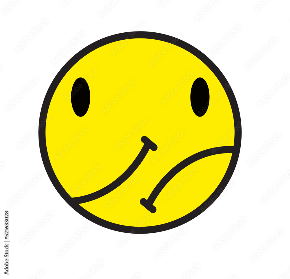 Smile and sadness, emotions of joy and disappointment, vector icons ...