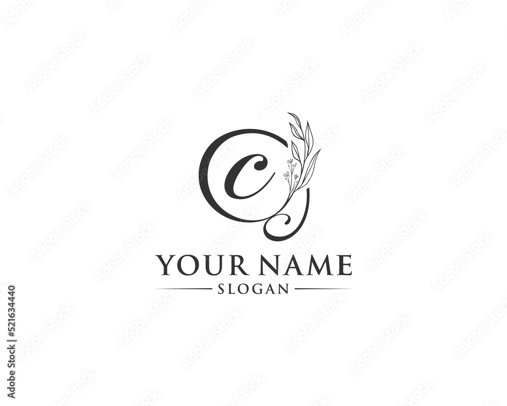 Beautiful letter C logo design, logo C vector, handwritten logo of ...