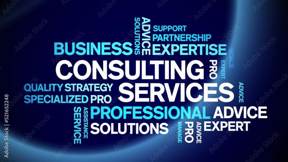 Consulting Services animated tag word cloud;text design animation kinetic typography seamless ...