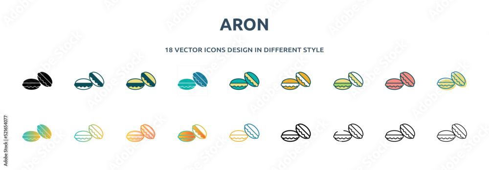 aron icon in 18 different styles such as thin line, thick line, two ...