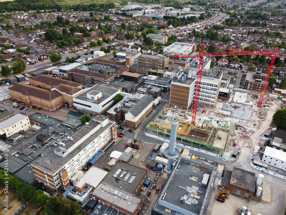 Aerial View and High Angle Footage of Luton and Dunstable Borders Close ...