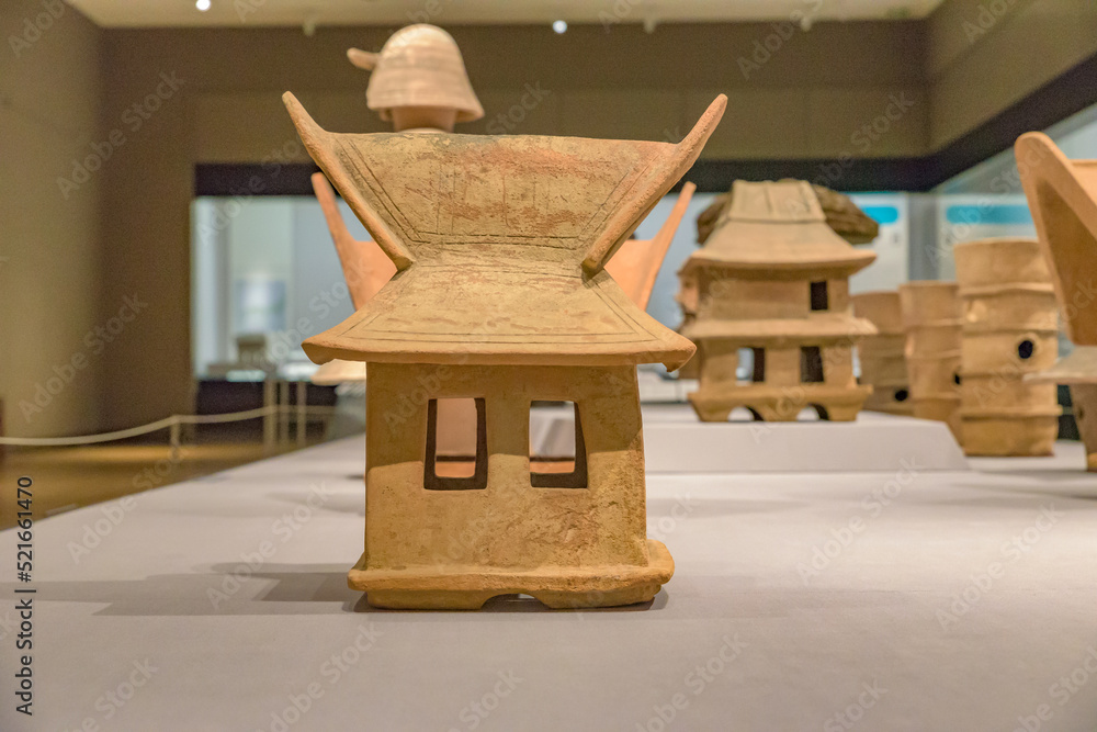 TOKYO, JAPAN - JUL 20, 2022: Tomb Sculpture ("Haniwa"): House ...