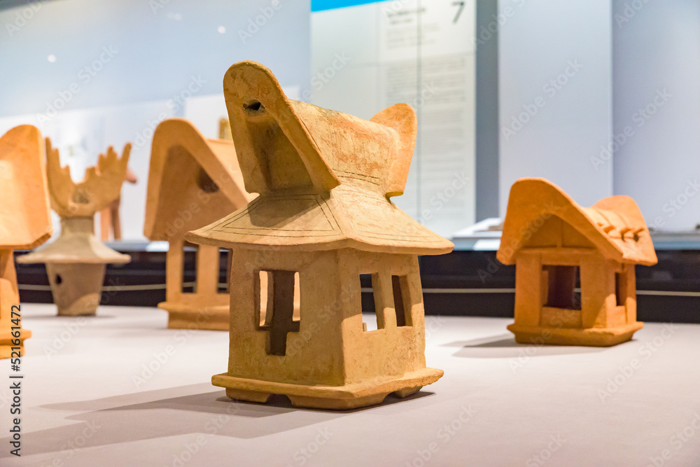TOKYO, JAPAN - JUL 20, 2022: Tomb Sculpture ("Haniwa"): House ...