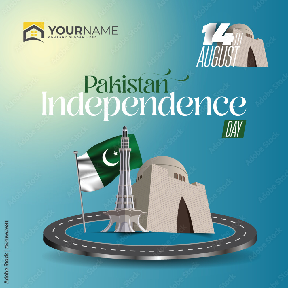 14th August Pakistan Independence Day Poster Stock Vector | Adobe Stock