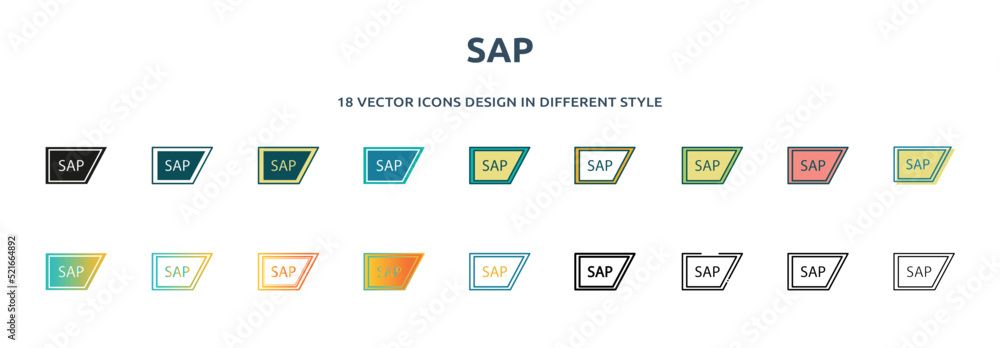 sap icon in 18 different styles such as thin line, thick line, two ...
