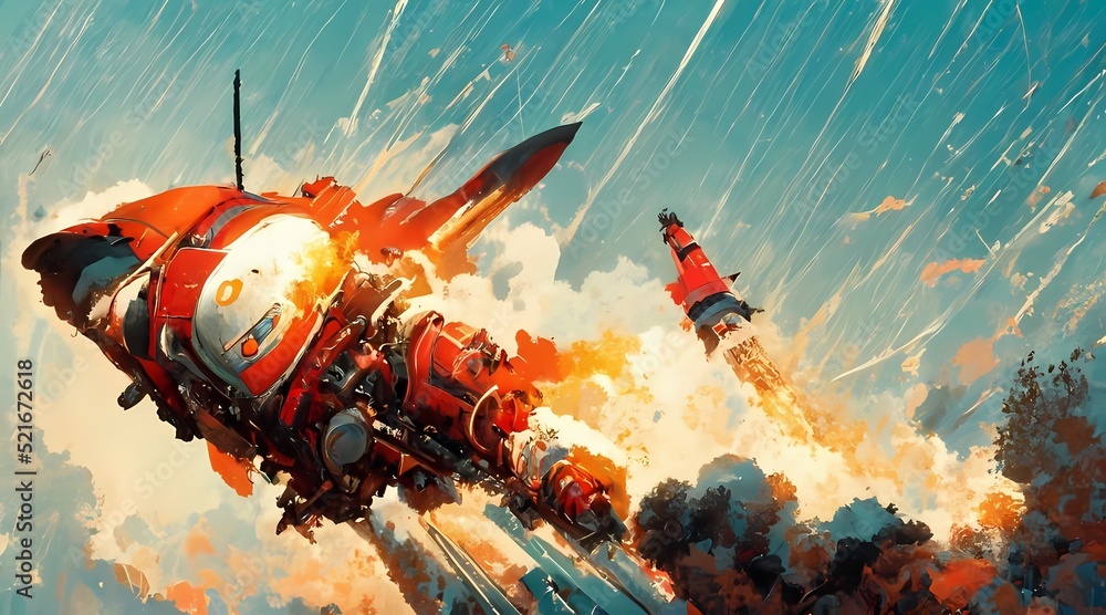 Rocket During Take Off wallpaper Stock Illustration | Adobe Stock