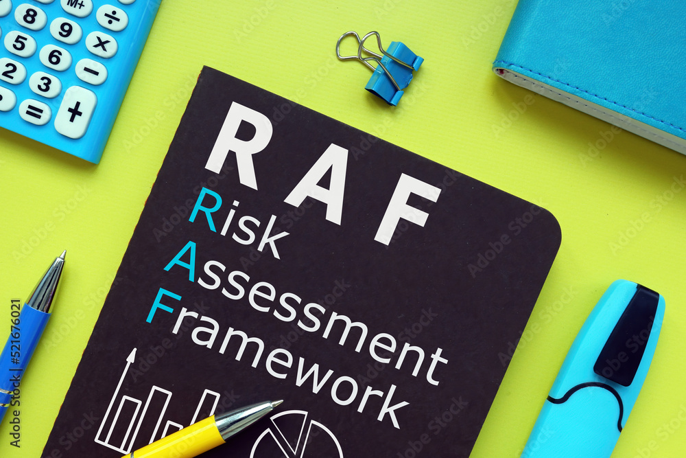 Risk Assessment Framework RAF is shown using the text Stock Photo ...