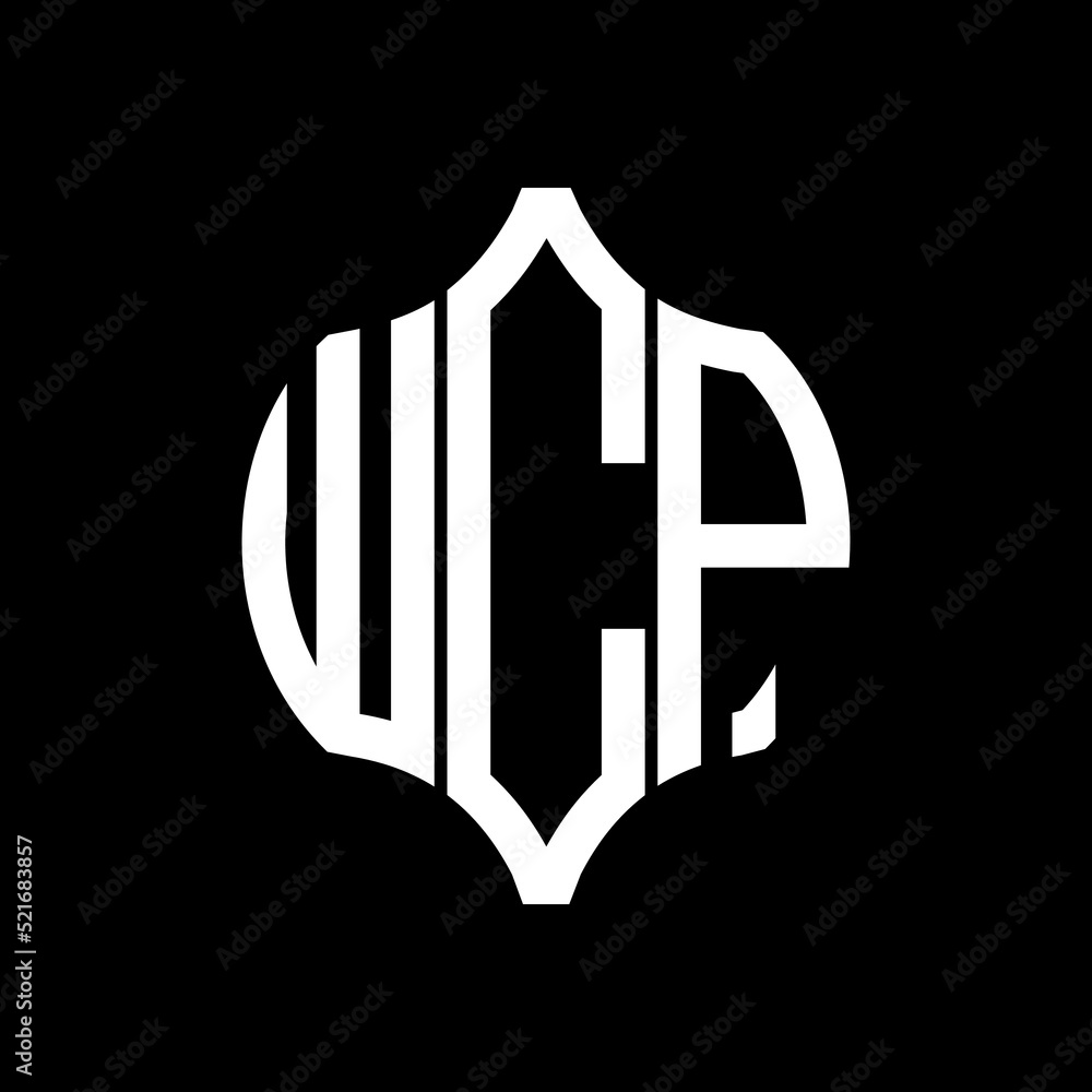 WCP letter logo. WCP best black background vector image. WCP Monogram ...