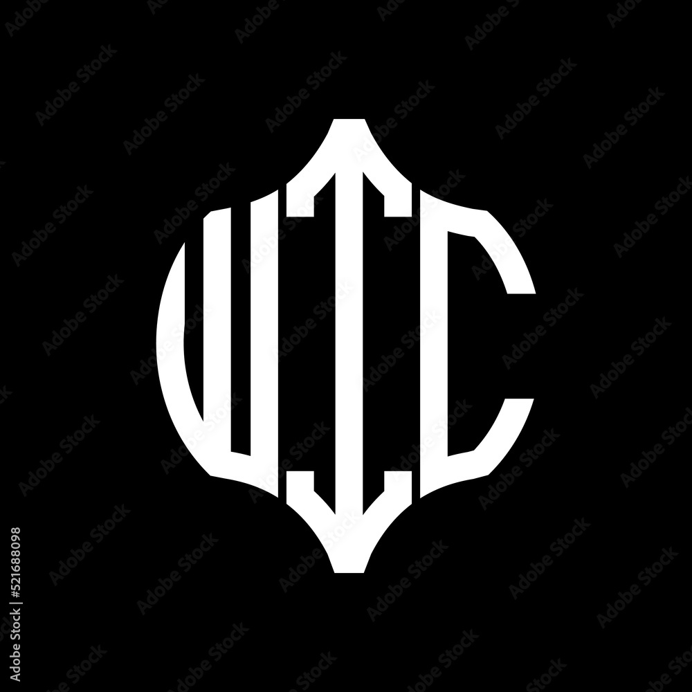 WIC letter logo. WIC best black background vector image. WIC Monogram ...