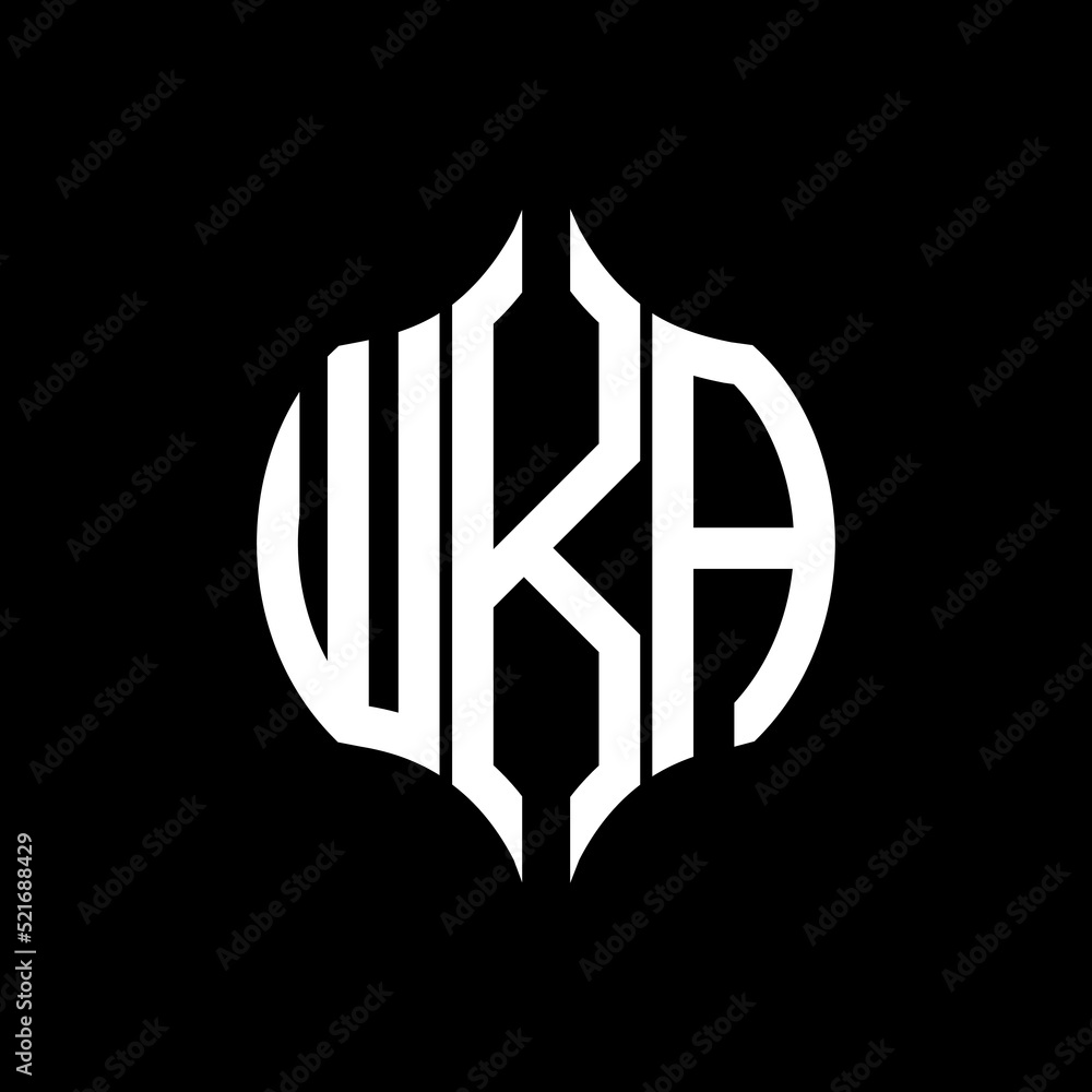 WKA letter logo. WKA best black background vector image. WKA Monogram ...