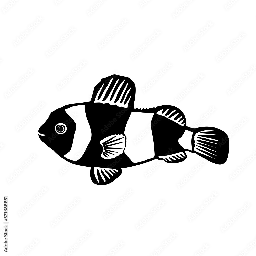 Clown fish pop art vector isolated on white background. Vector ...